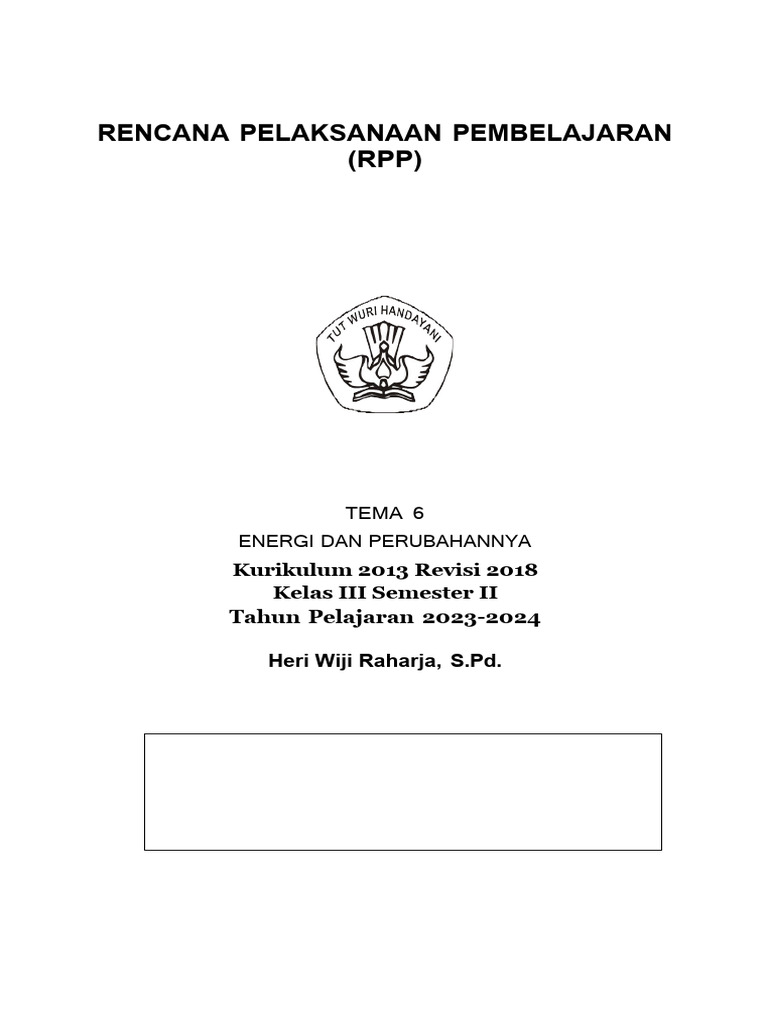 RPP Kelas 3 PK Heri | PDF | Karier & Perkembangan | Sains & Matematika