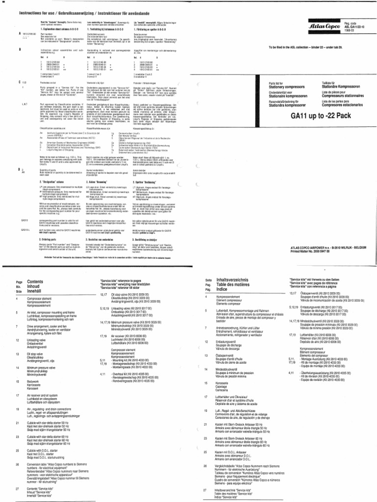 Parts List GA18, 1988 | PDF