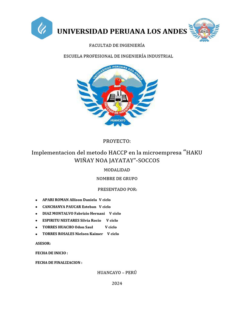 UNIVERSIDAD PERUANA LOS ANDES | PDF | Análisis de Riesgo y Puntos ...
