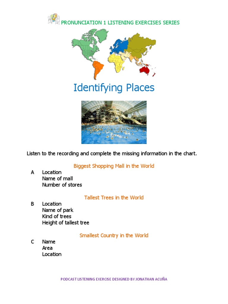 Identifying Places Pronunciation 1 | PDF