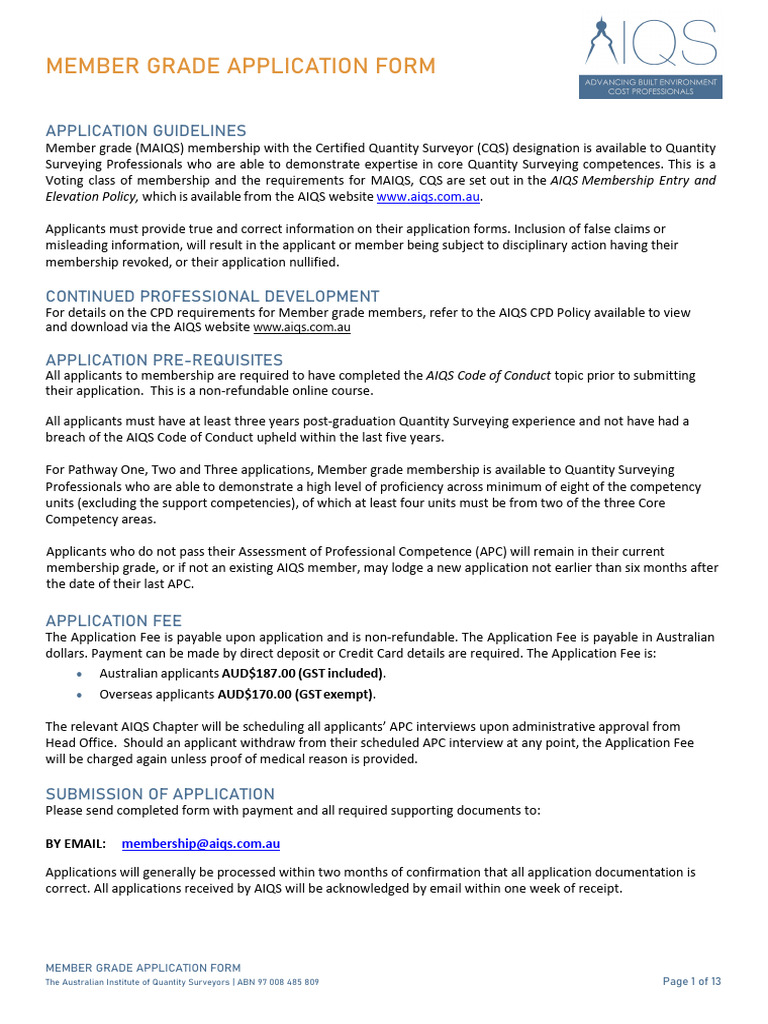 A I Q S Member Grade 2024 | PDF | Credit Card | Postgraduate Education