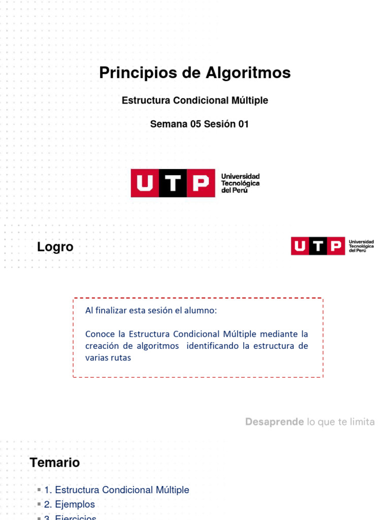 S05.s1 - Estructura Condicional Múltiple | PDF | Algoritmos | Informática