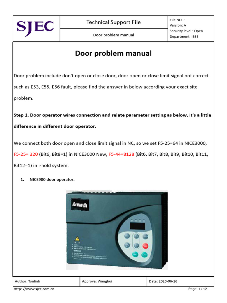 Elevator Door Troubleshooting Guide | PDF | Electricity | Computer ...
