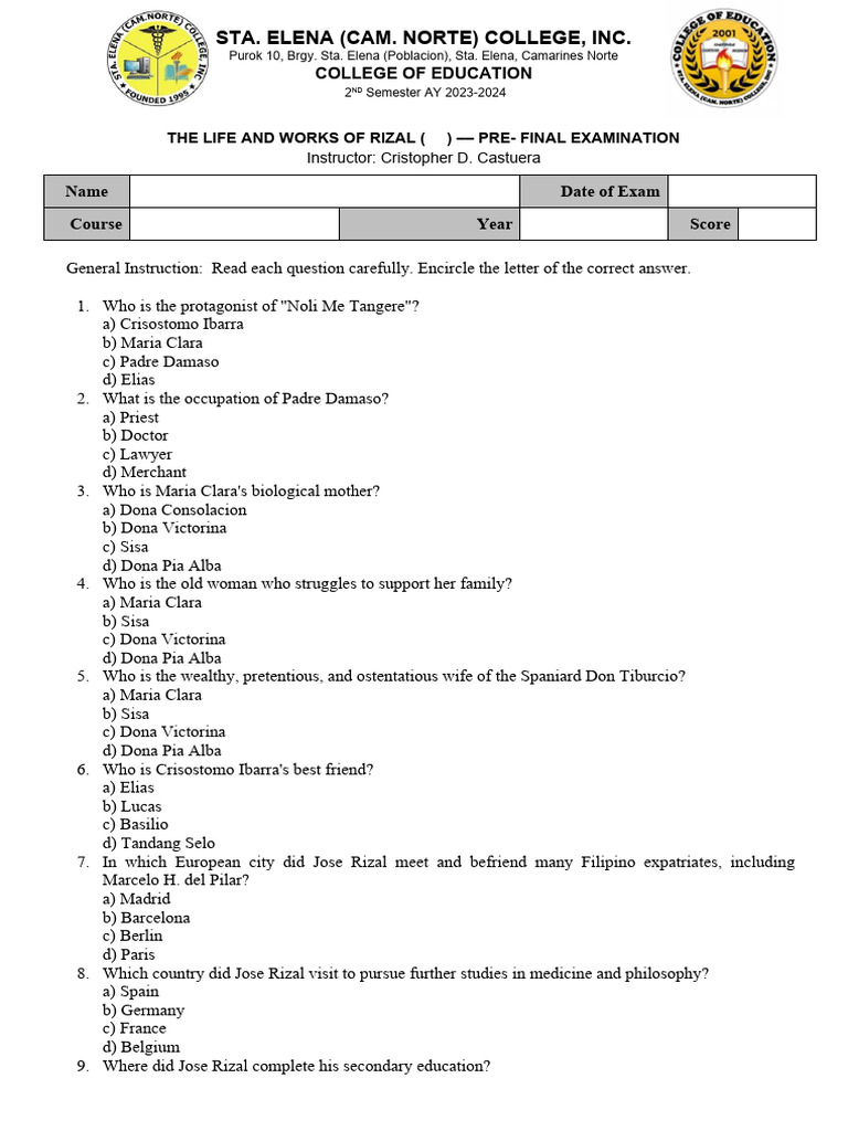 The Life and Works of PRE-FINAL | PDF | Philippines | Spanish East Indies