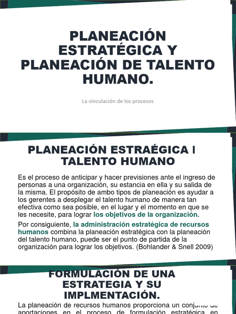 Planeacion Estrategica y Planeacion de Talento Humano | PDF | Planificación | Planificación ...