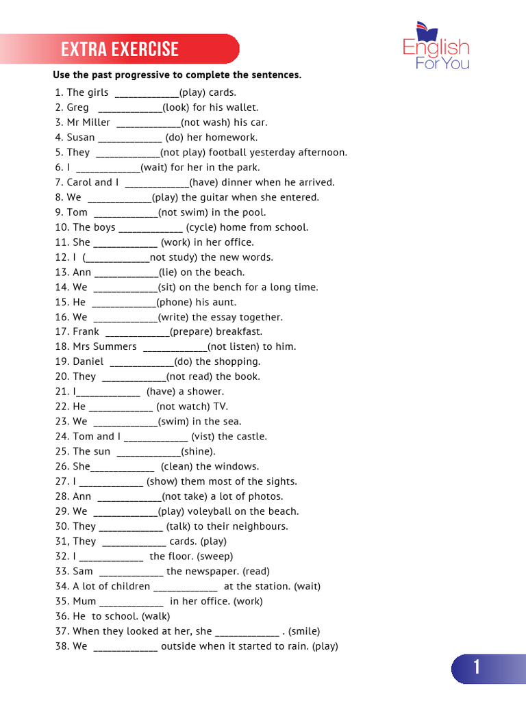 EXTRA EXERCISE - Was - Were +ING | PDF | Art