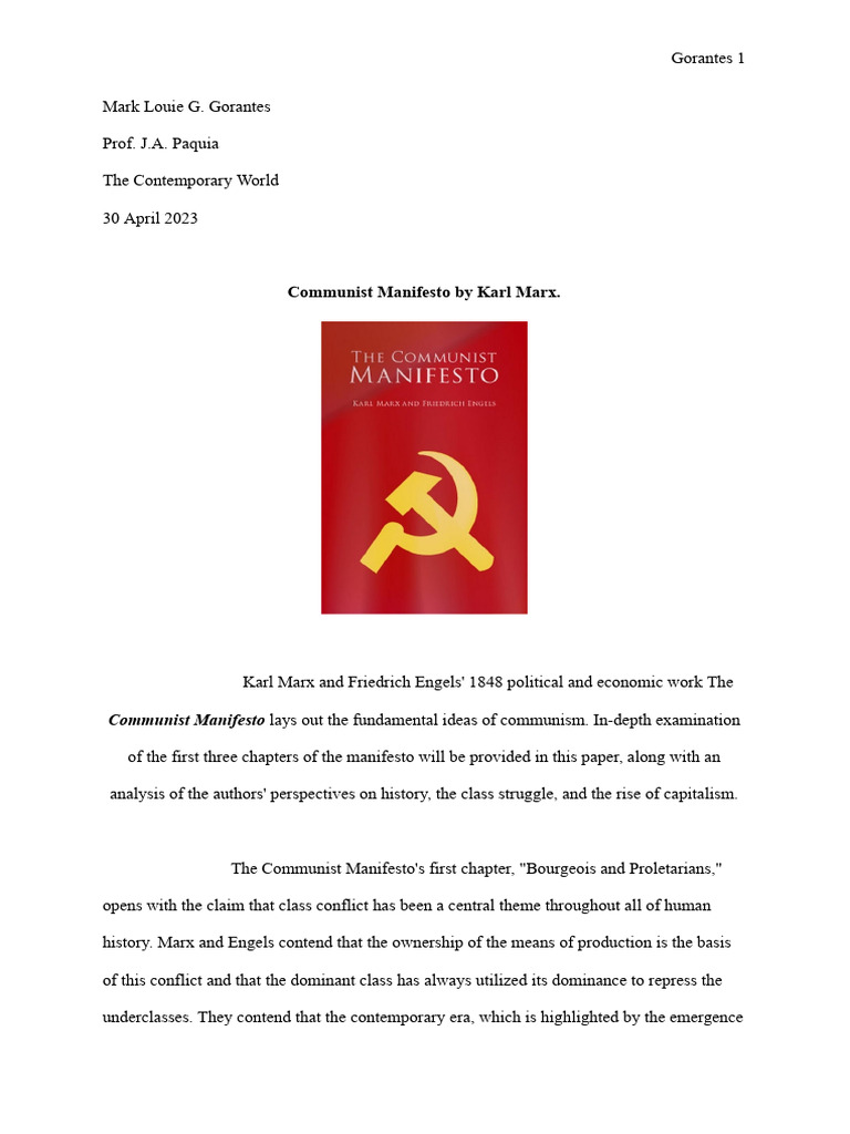 Communist Manifesto by Karl Marx | PDF | Communism | The Communist ...