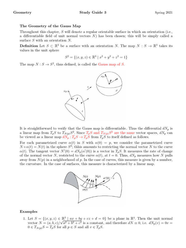 2021 Geometry Study Guide 3 | PDF | Curvature | Eigenvalues And Eigenvectors