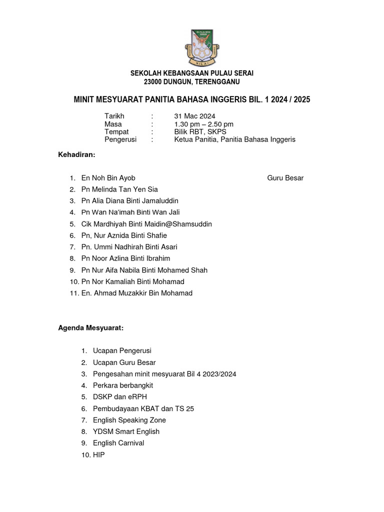 Minit Mesy Bi 1 | PDF