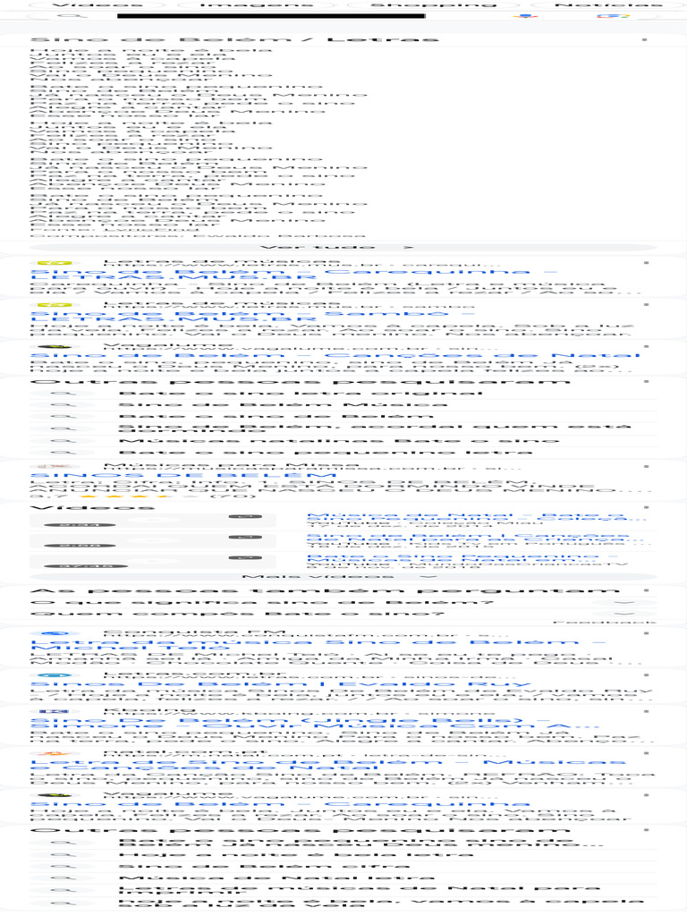 Letra Completa de "Sino de Belém" | PDF | Natal
