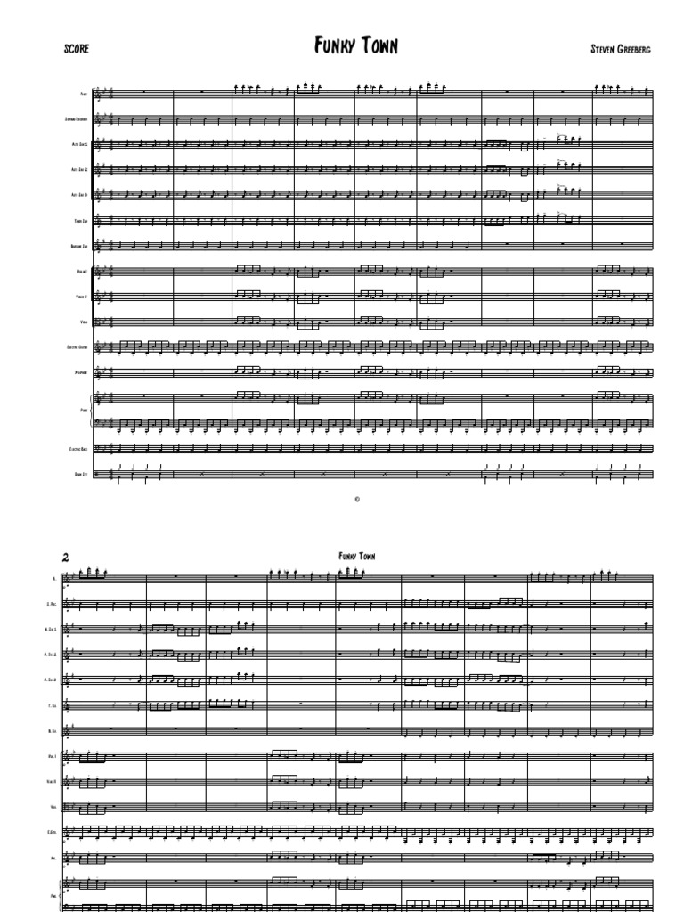 Funky Town Score Pdf