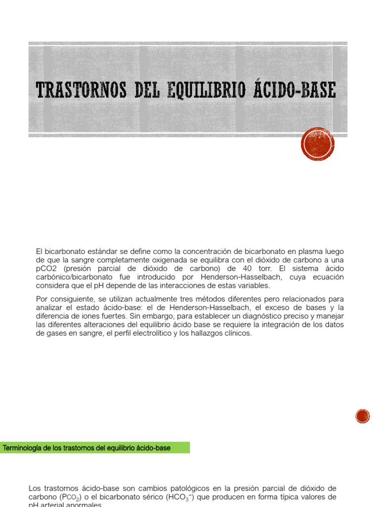 Trastornos Del Equilibrio Ácido-Base | PDF | Metabolismo | Emergencias Médicas