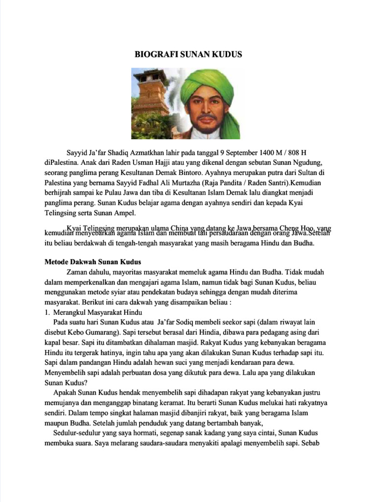 Biografi Sunan Kudus | PDF | Foreign Language Studies