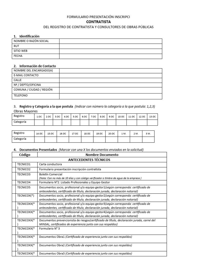 Formulario Presentacion | PDF | Finanzas y dinero
