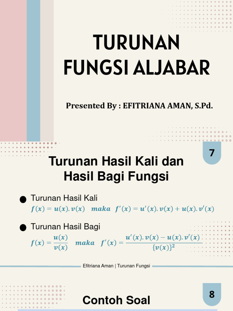 Turunan Hasil Kali dan Hasil Bagi | PDF | Metode & Bahan Ajar