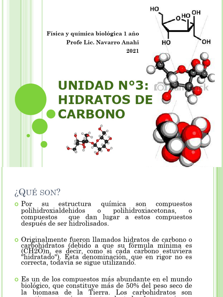UNIDAD N°3 hidratos de carbono presentacion | PDF | Carbohidratos | Polisacárido