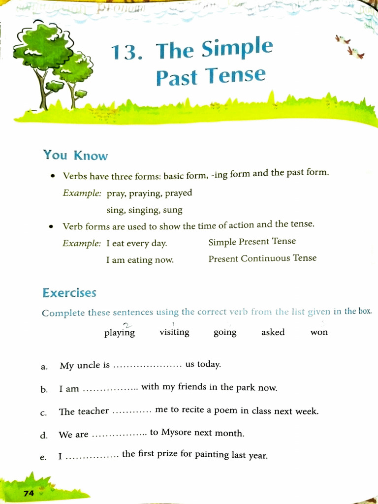 Grade 3 Simple Past tense | PDF | Language Mechanics | Grammar
