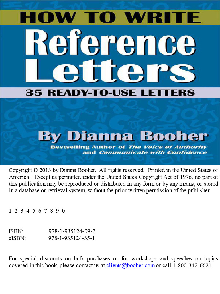 How To Write Reference Letters - 35 Ready-To-Use Letters and Emails ...