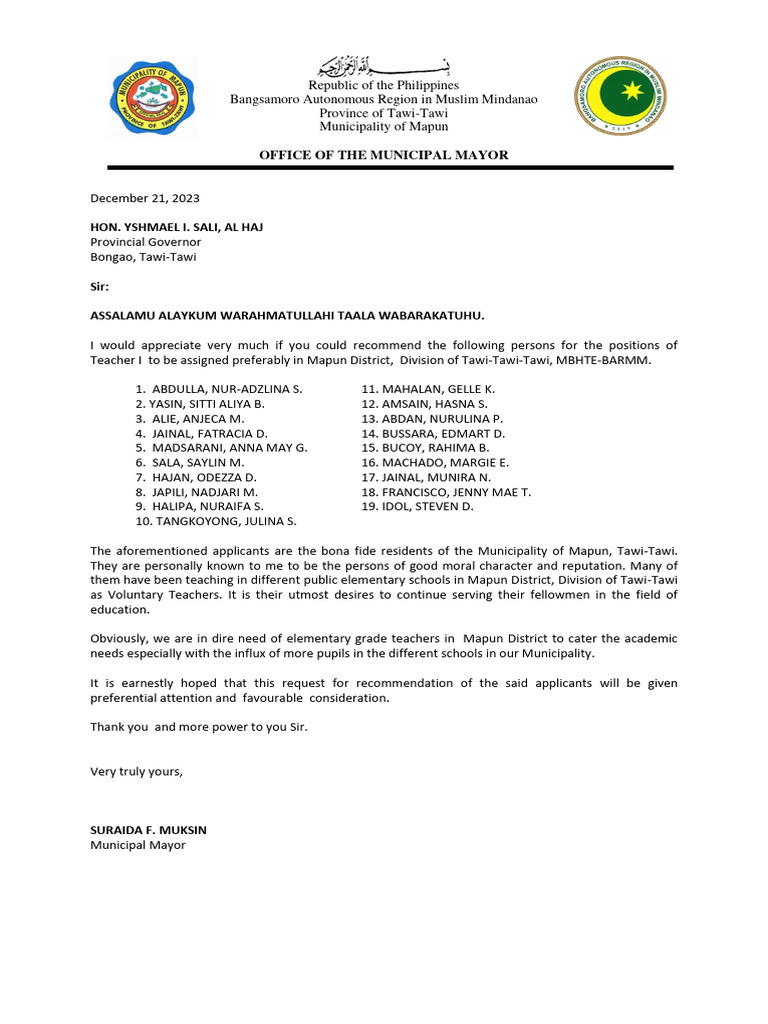 LETTER_OF_RECOMMENDATION-TEACHERS_(MBHTE)-FINAL | PDF