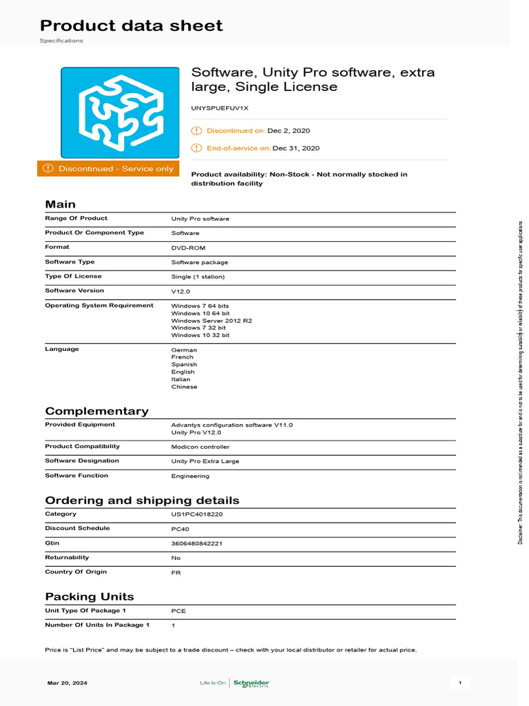 Schneider Electric - EcoStruxure-Control-Expert-Software - UNYSPUEFUV1X ...