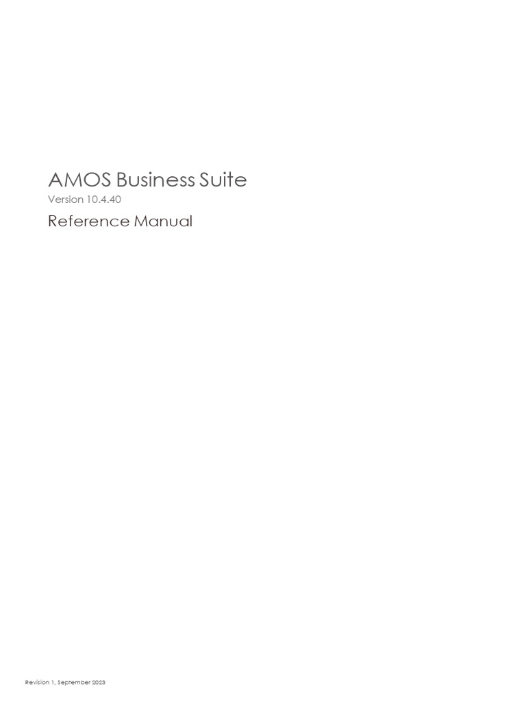 AMOS Business Suite Vrs. 10.4.40 Reference Manual | PDF | Databases | Computer File
