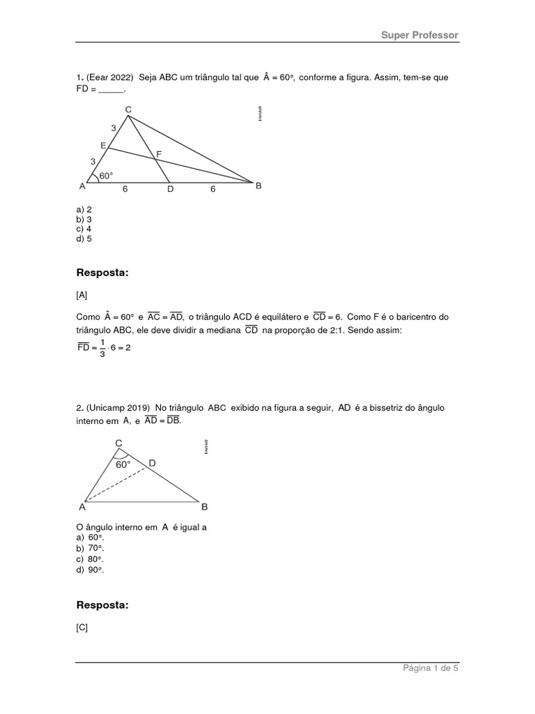 Pontos Notaveis No Triangulo | PDF | Triângulo | Círculo
