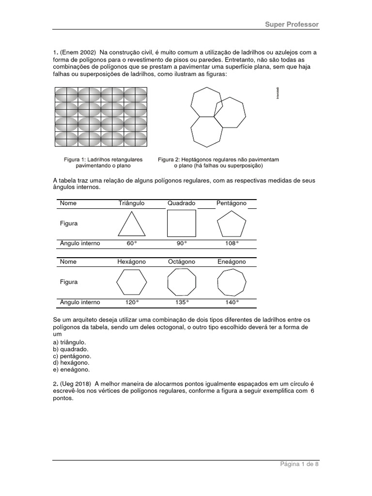 Poligonos 2024 | PDF | Polígono | Vértice (Geometria)