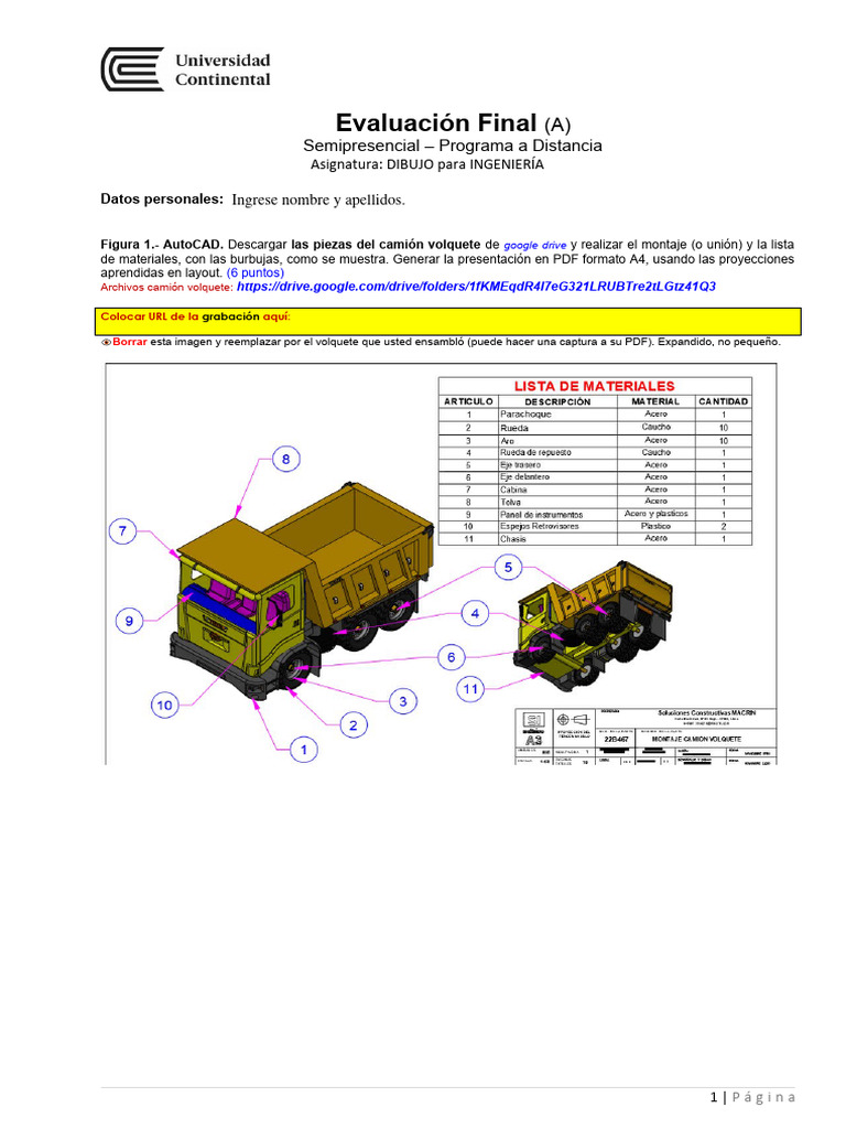 Evaluación Final Dibujo Ing. | PDF