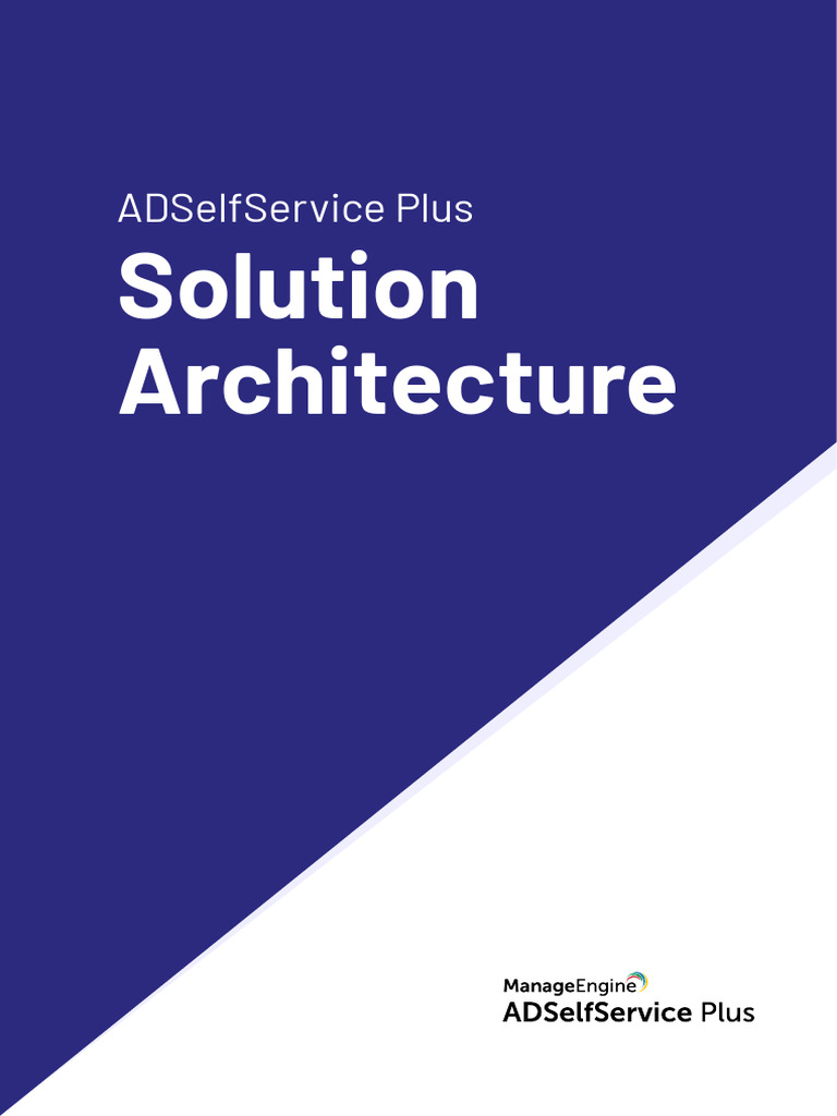 Adselfservice Plus Solution Architecture | Download Free PDF | Proxy Server | Networking
