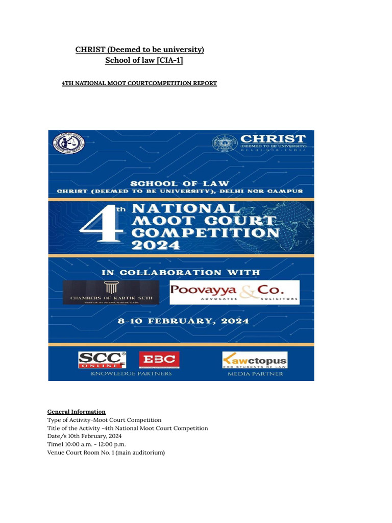 AKSHAT Moot Court CIA 1 Report | PDF | Right To Privacy | Writ