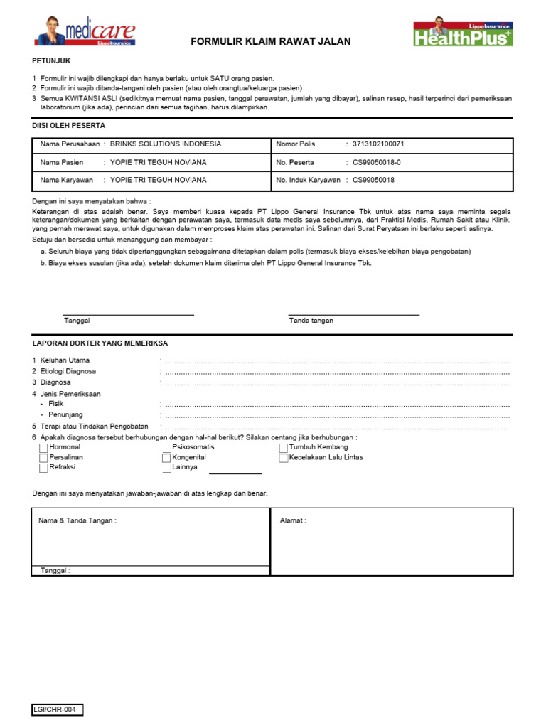 Form Rawat Jalan | PDF