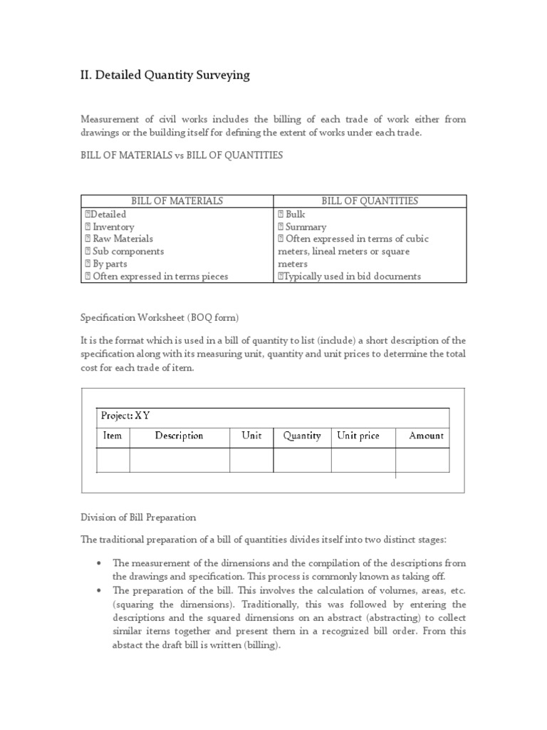 Quantity Surveying Techniques Explained | PDF | Multiplication ...