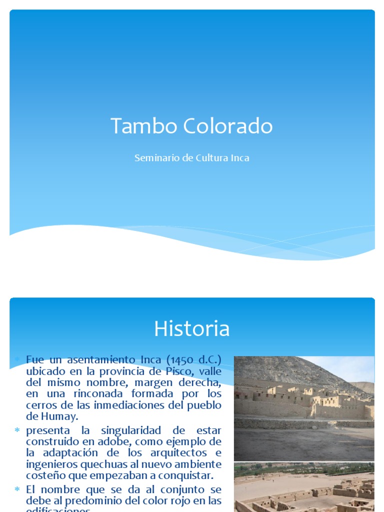 Historia y arquitectura de Tambo Colorado | PDF | Arqueología