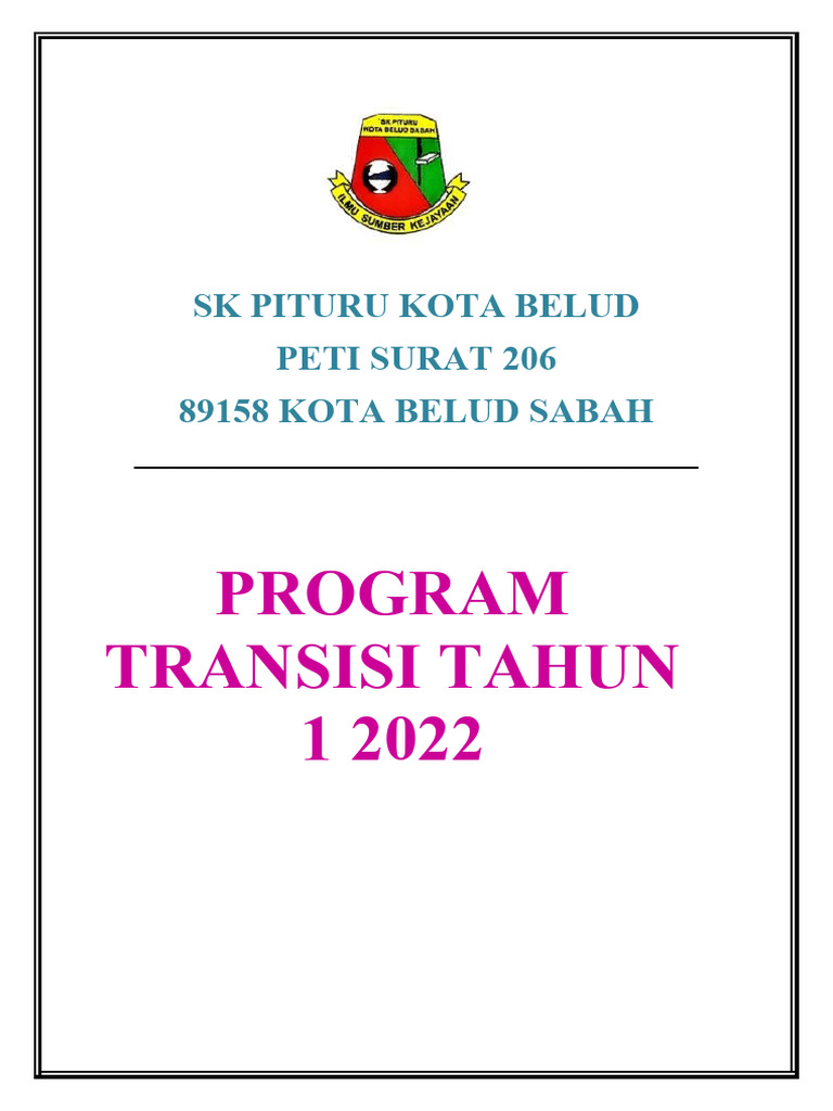Program Transisi Tahun 1 SK Pituru | PDF