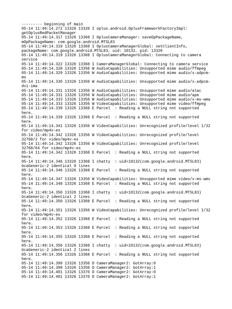 Log Cat 1684039754081 | PDF | Android (Operating System) | Computing Platforms