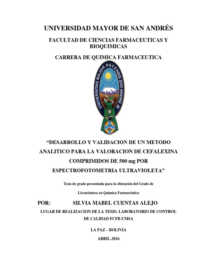 Universidad Mayor de San Andrés: Lugar de Realizacion de La Tesis ...