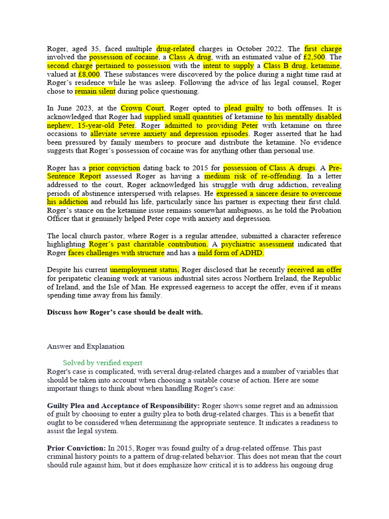 Roger | PDF | Drug Rehabilitation | Rehabilitation (Penology)