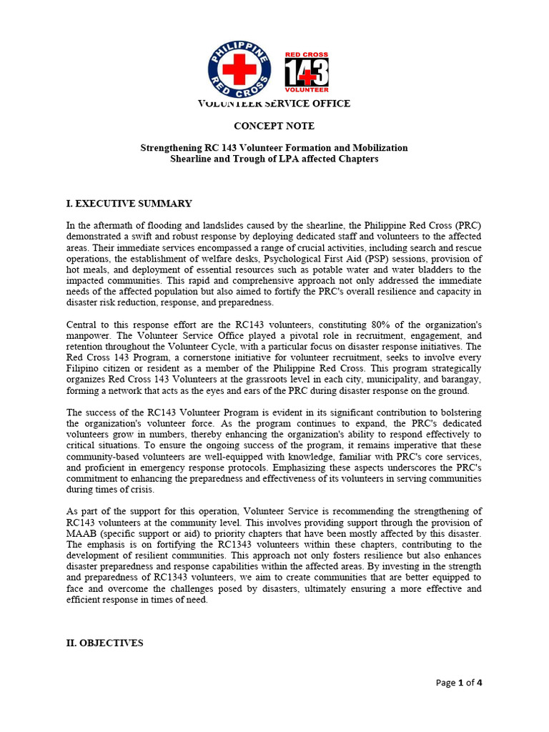 CONCEPT NOTE - Strengthening RC143 Recruitment and Formation - Shearline - LPA 2024 | PDF ...