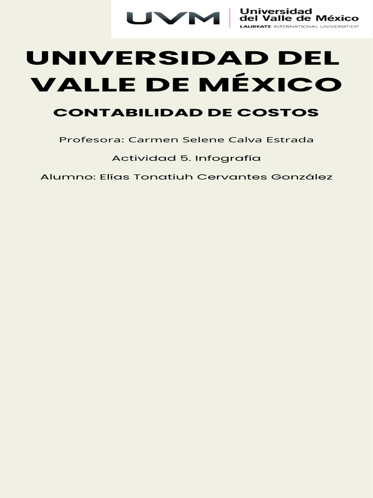 Actividad 5 Contabilidad de Costos UVM | PDF | Business | Obtención