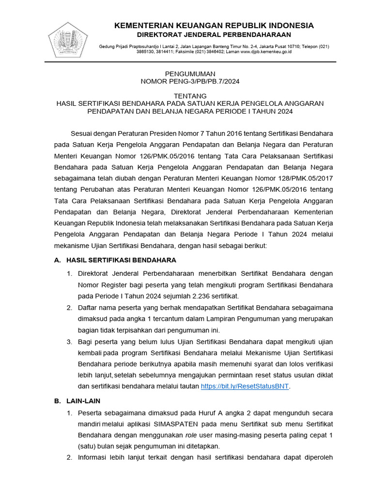 PENG - 3 - PB - PB.7 - 2024-BNT Periode 1-2024 PDF | PDF