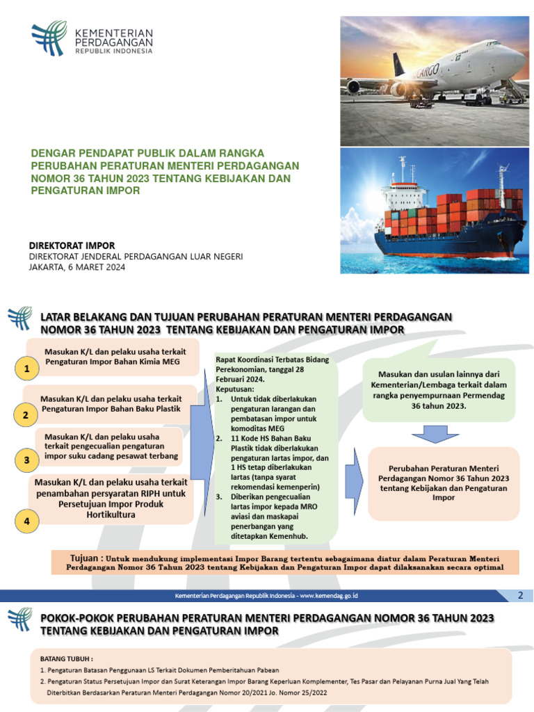 06032024-Dengar Pendapat Publik Dalam Rangka Perubahan Permendag 36 Tahun 2023 Tampil | PDF