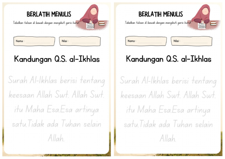 LKPD Kelas 1 Kandungan Al-Ikhlas | PDF