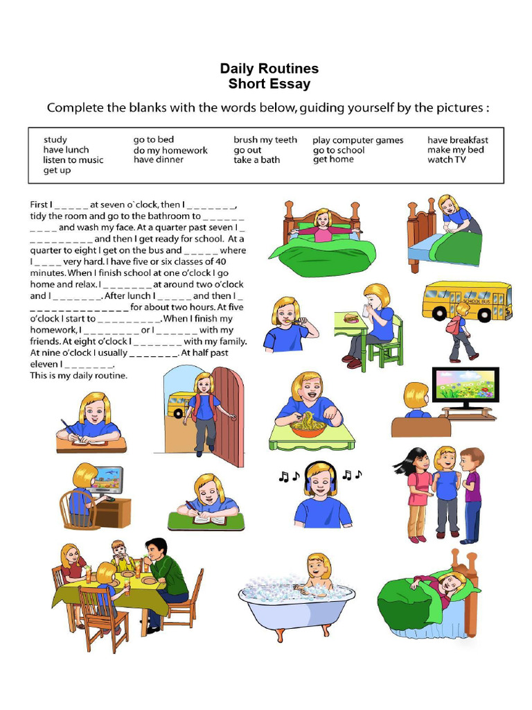 Daily Routines Essay (5º Ano) | PDF