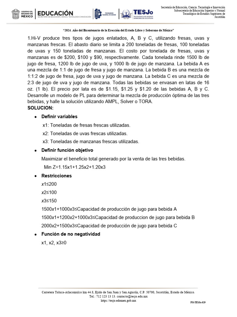 Formato para Ejercicios 2 | PDF