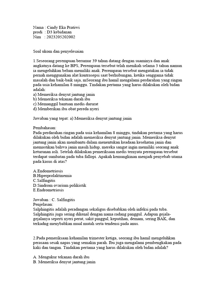 Soal Ukom Cindy Eka Pratiwi | PDF