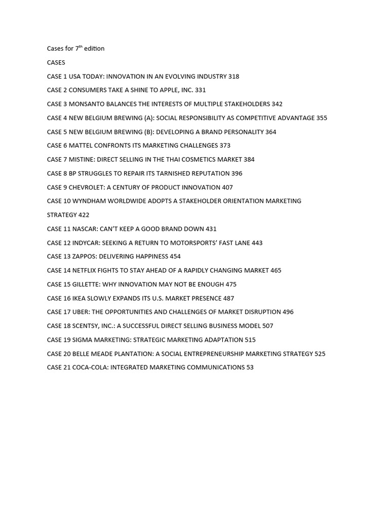 Business Case Studies: 7th Edition | PDF | Finance & Money Management