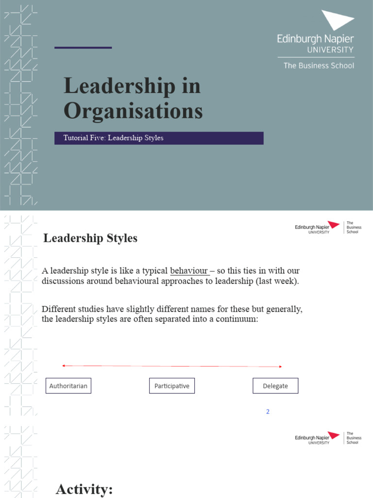 Tutorial 5 - Key Debate, Models and Styles | PDF | Leadership | Citation