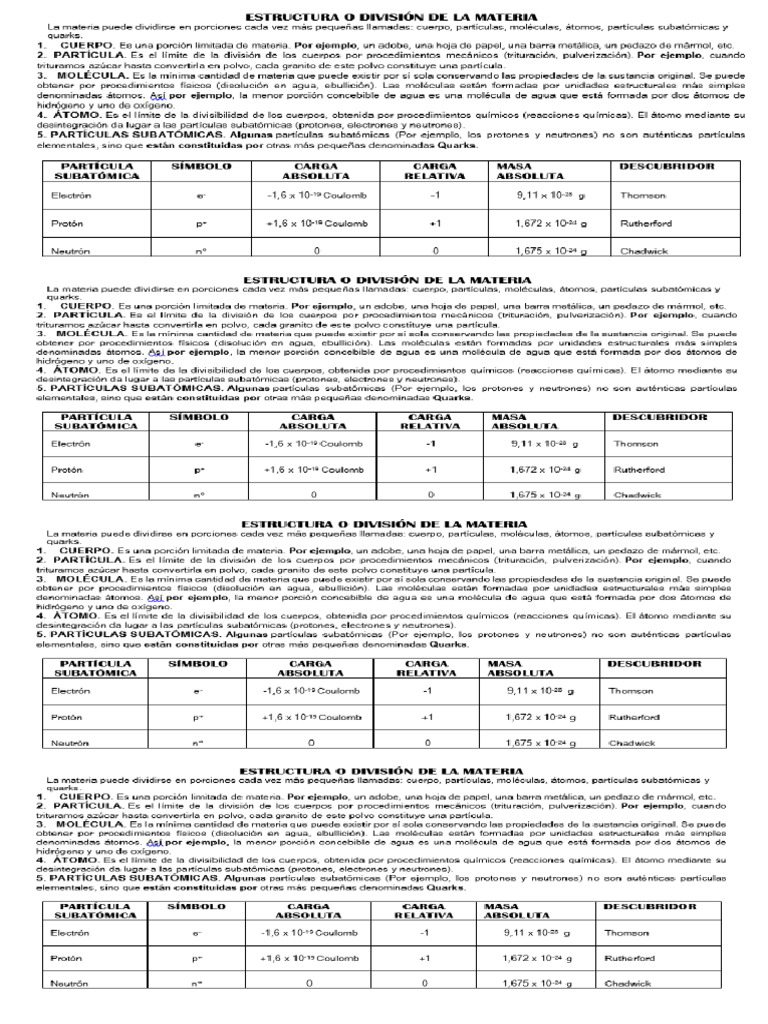 Division de La Materia Import. | PDF