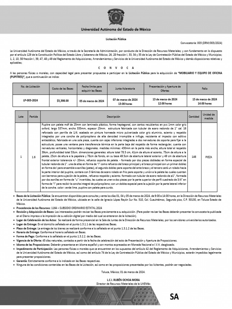 LP-003-20241 | PDF | México | Materiales de construcción