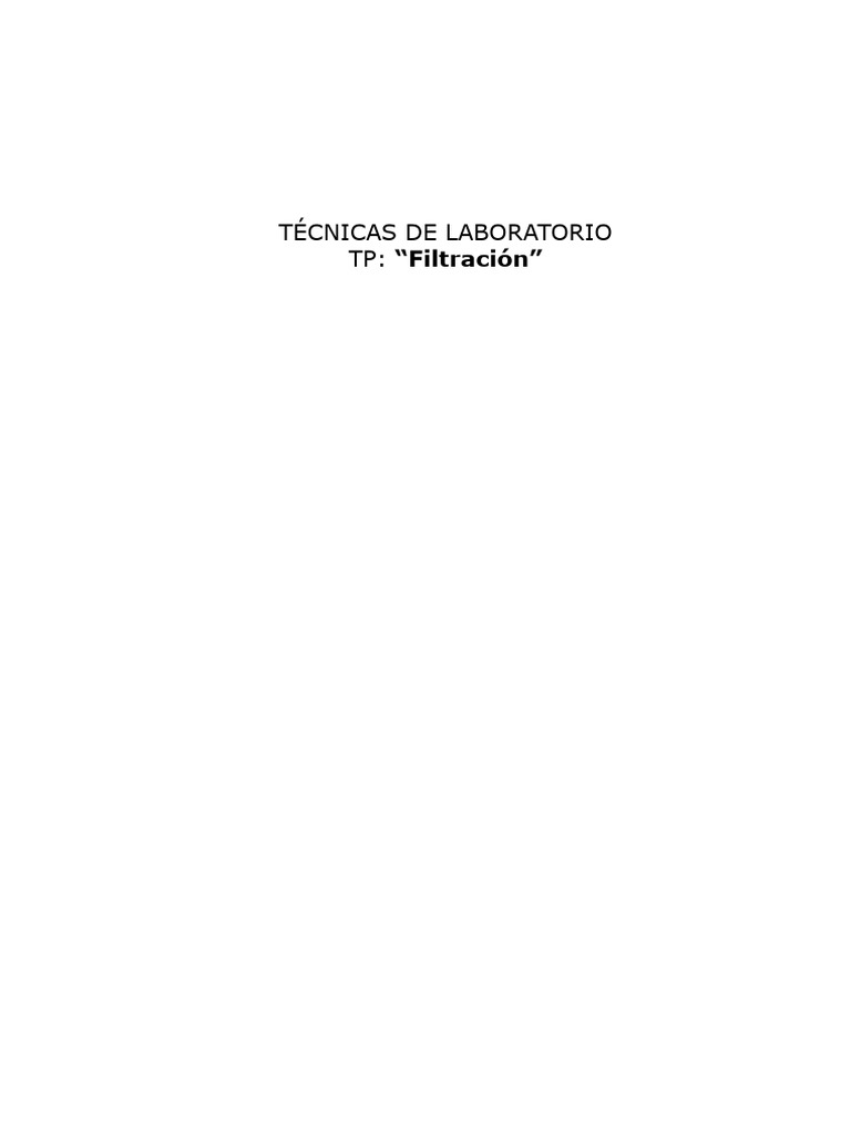 Técnicas de Filtración en Laboratorio | PDF